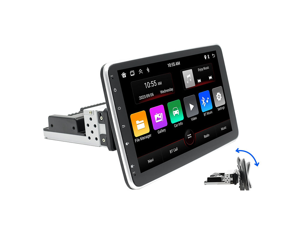 Shop 10.1" Android Headunit 360° Rotatable Display Wireless CarPlay ...