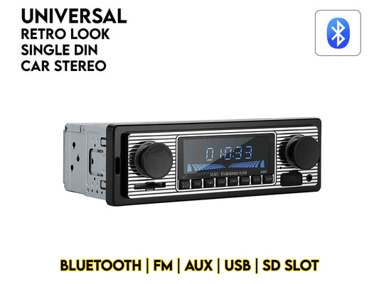 Shop Single Din Retro Look Bluetooth Car Radio Headunit | Onecliq